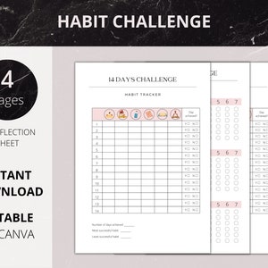 2024 Editable Habit Tracker Template Habit Challenge Digital ...
