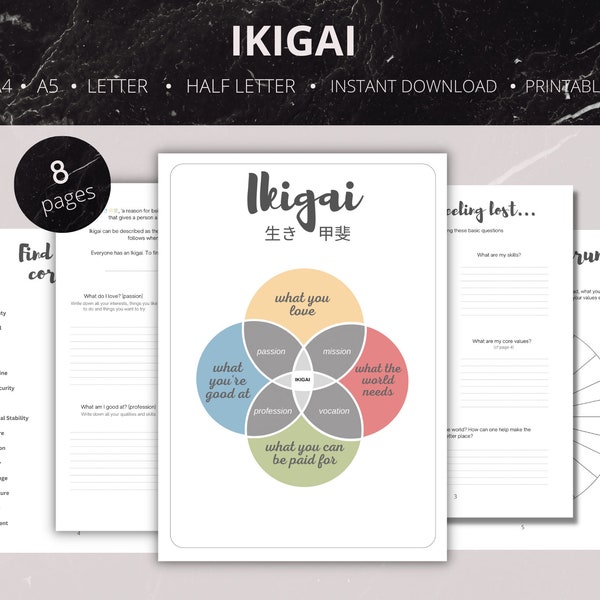 Ikigai Workbook - Etsy