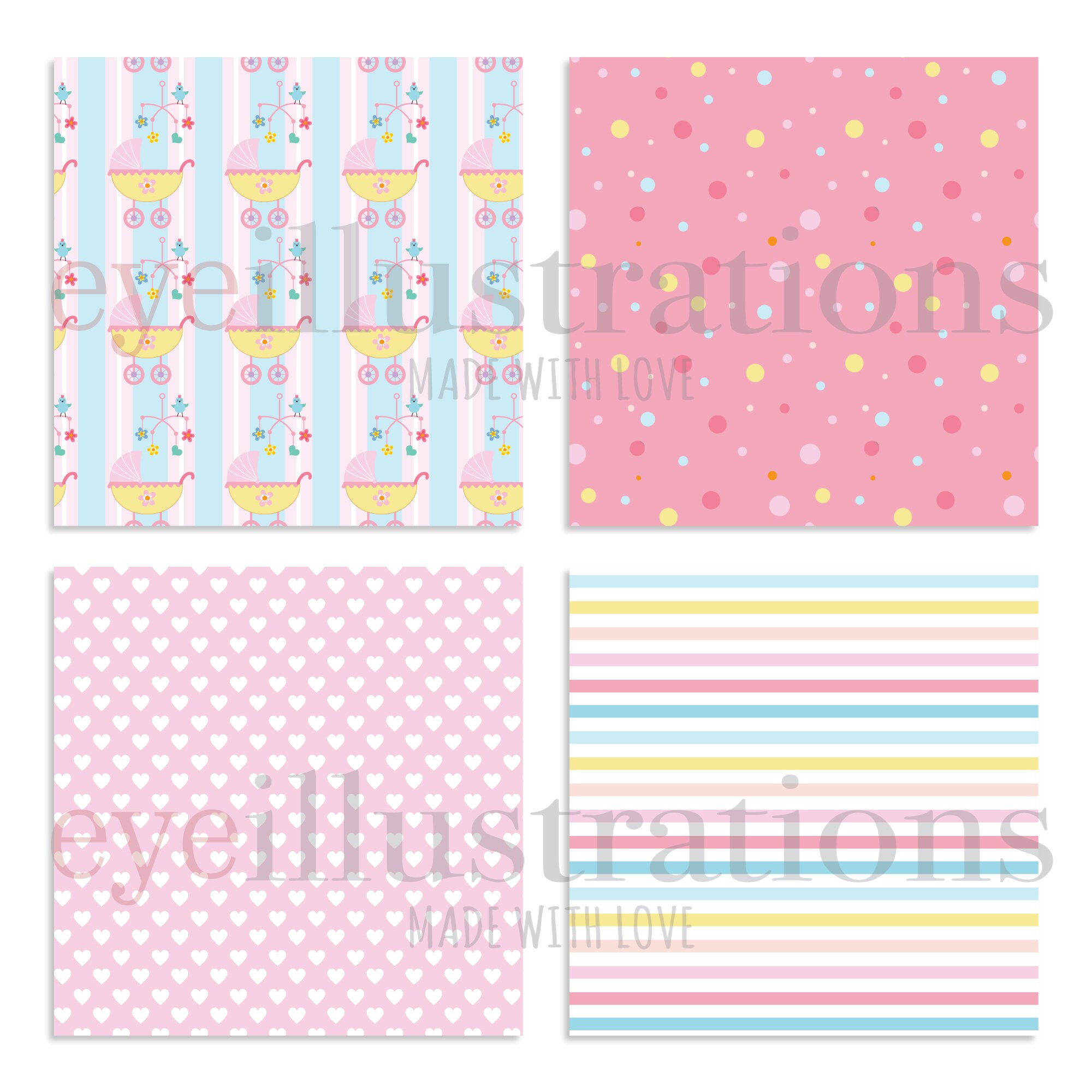 Baby Girl Patterns, Little Girl Seamless Pattern, Floral Baby Girl ...