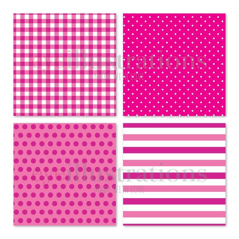 Primary Color Combination Digital Paper Pack, Polka Dots Digital Papers ...