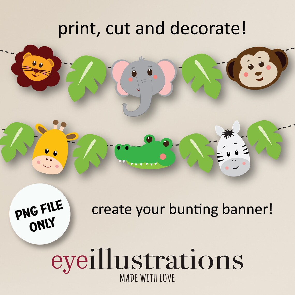 Safari Animals Clipart Set PNG Wild Animals Including Lion - Etsy