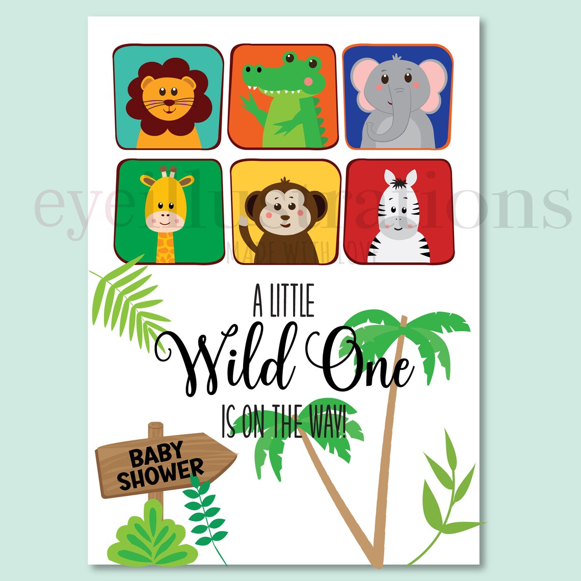 Safari Animals Clipart Set PNG Wild Animals Including Lion - Etsy
