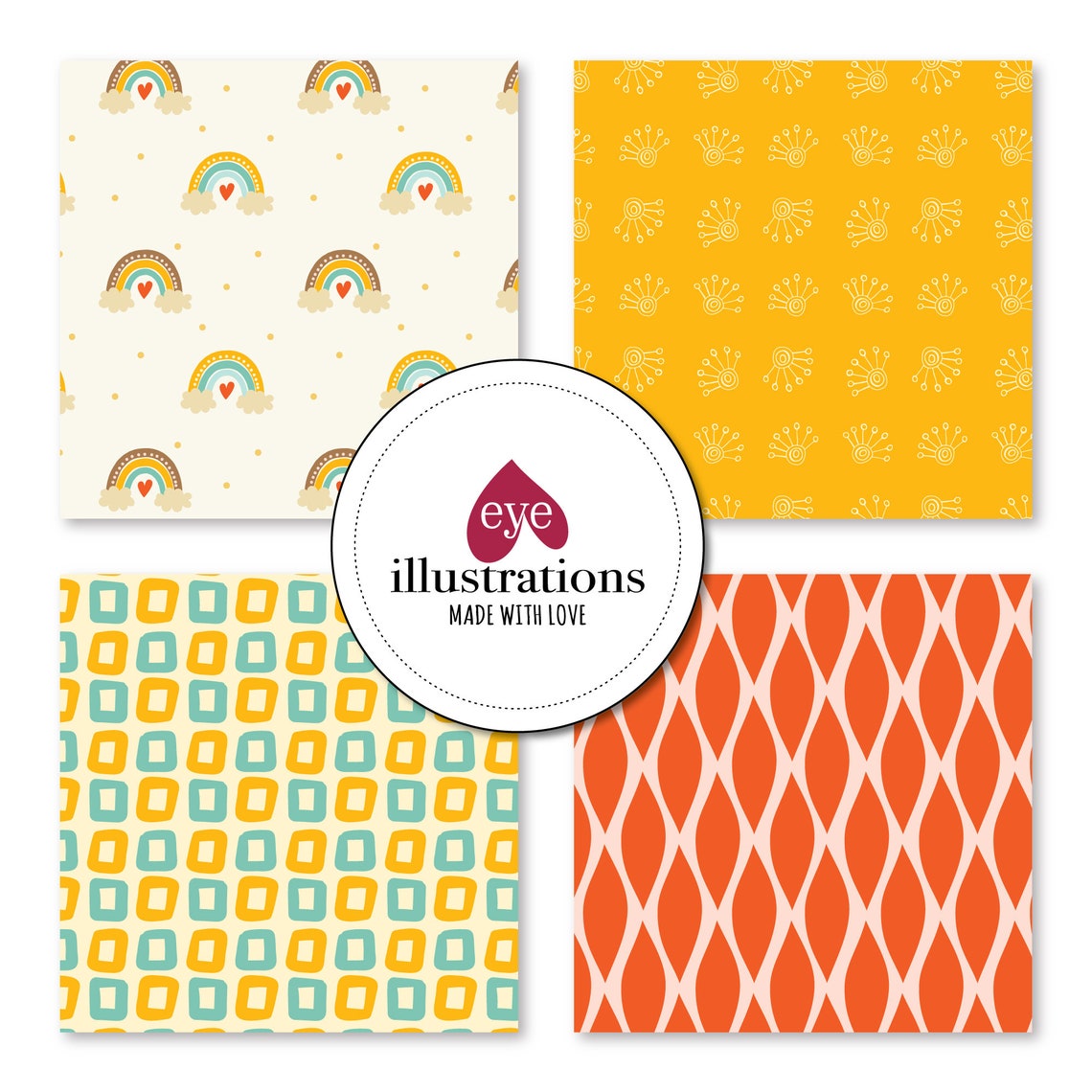 12 Boho Seamless Digital Papers, Cute Boho Seamless Patterns, Boho ...