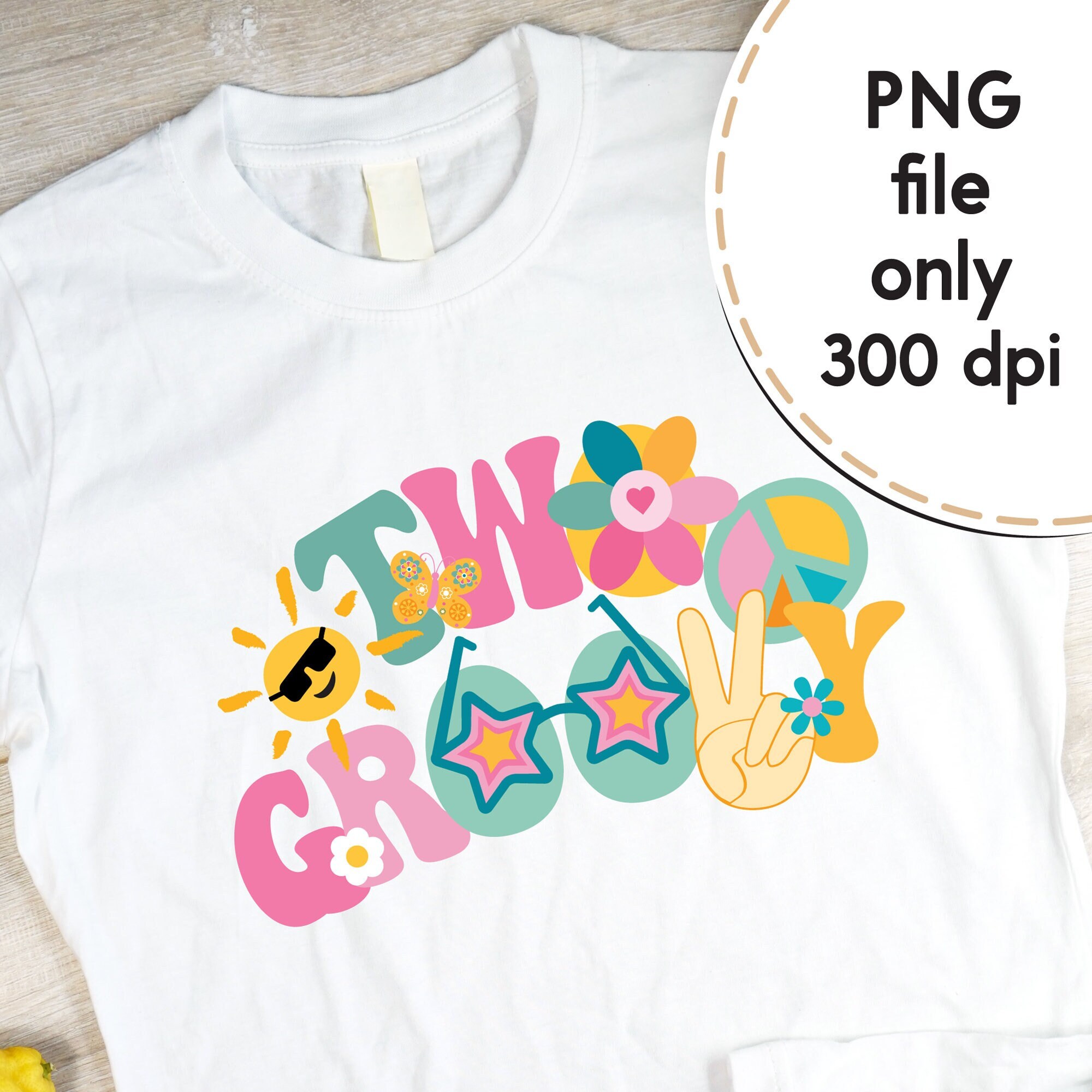 Personalized Two Groovy PNG Girls 2nd Birthday PNG Custom Pink Groovy ...