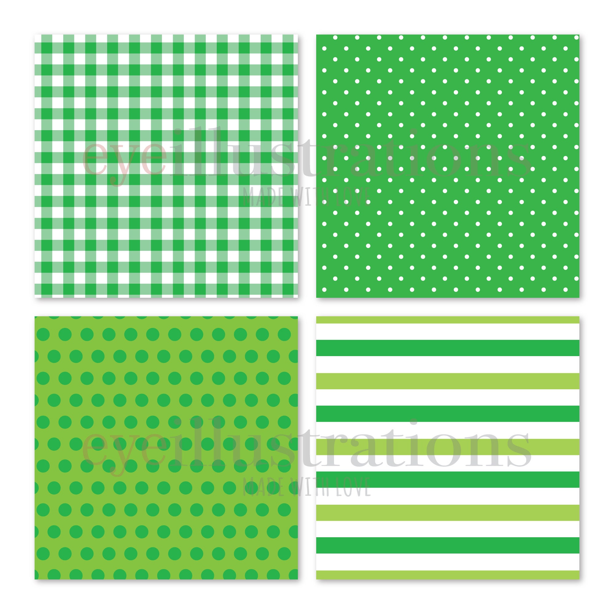 Primary Color Combination Digital Paper Pack, Polka Dots Digital Papers ...