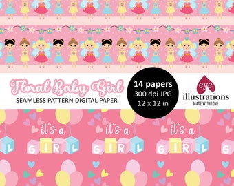 Little Girl , Baby Girl Pattern, Printable Digital Paper Pack - Etsy