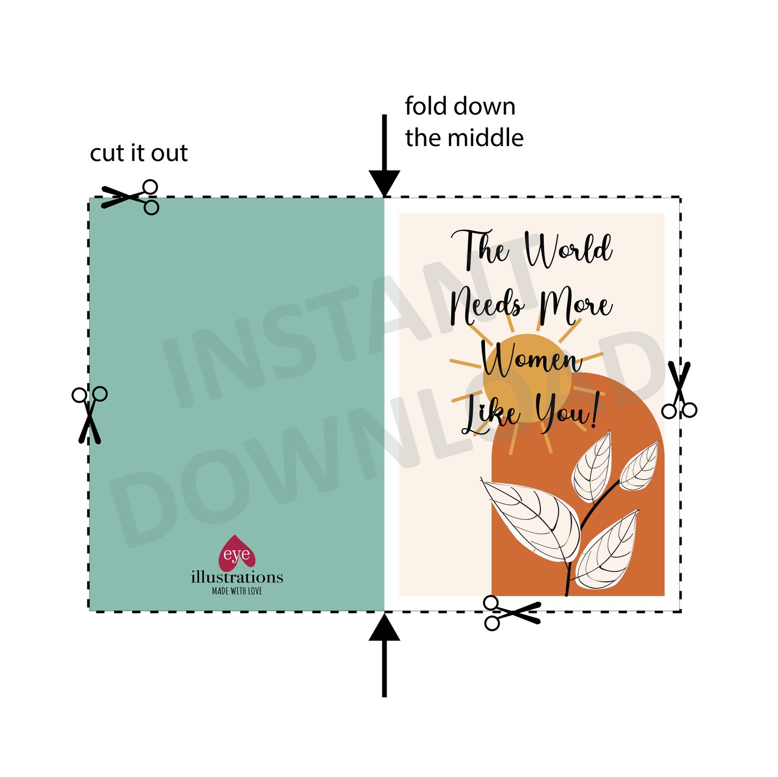 International Women's Day Greeting Card, DIY Card for Her, Women ...