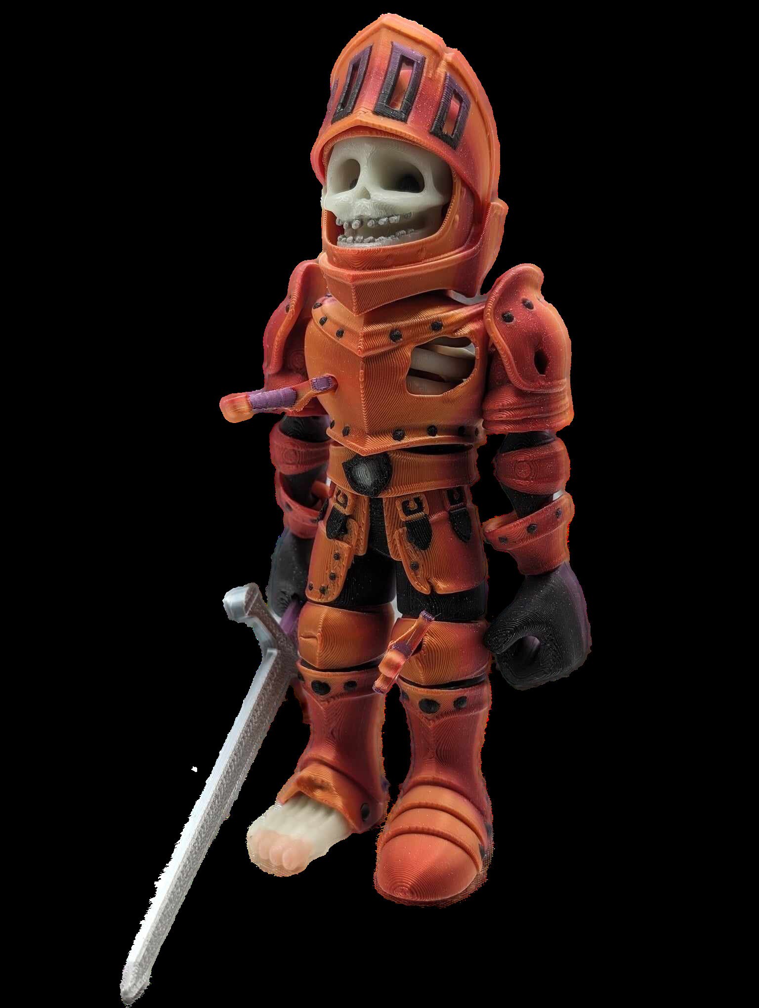 Flexi Multi-colored Skeleton Knight 3D Printed Knight Flexi Factory ...