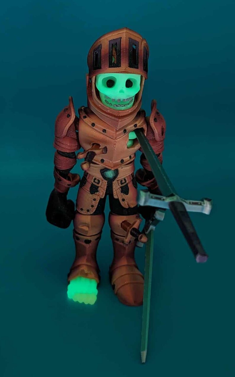 Flexi Multi-colored Skeleton Knight 3D Printed Knight Flexi Factory ...