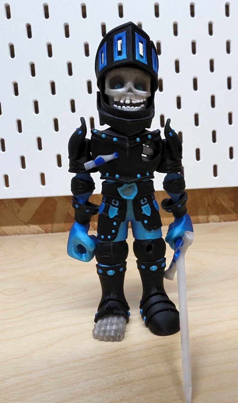 Flexi Multi-colored Skeleton Knight 3D Printed Knight Flexi Factory ...