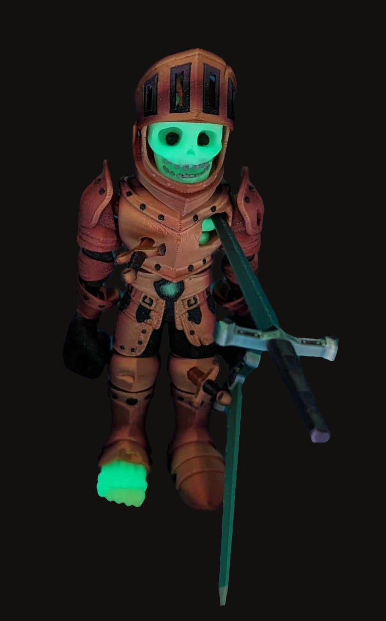 Flexi Multi-colored Skeleton Knight 3D Printed Knight Flexi Factory ...