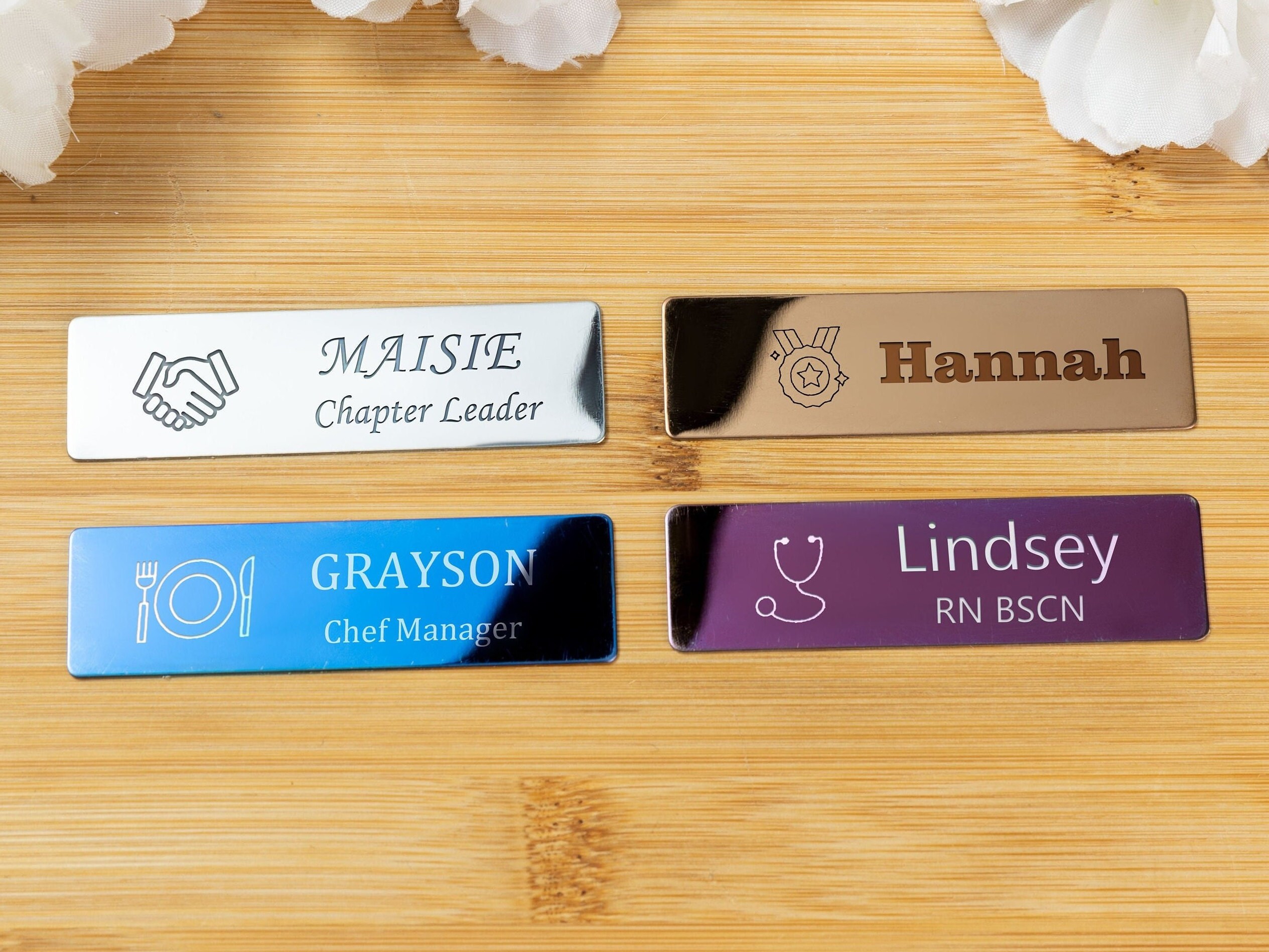 Custom Name Tagpersonalized Name Badgescustom Engraving - Etsy