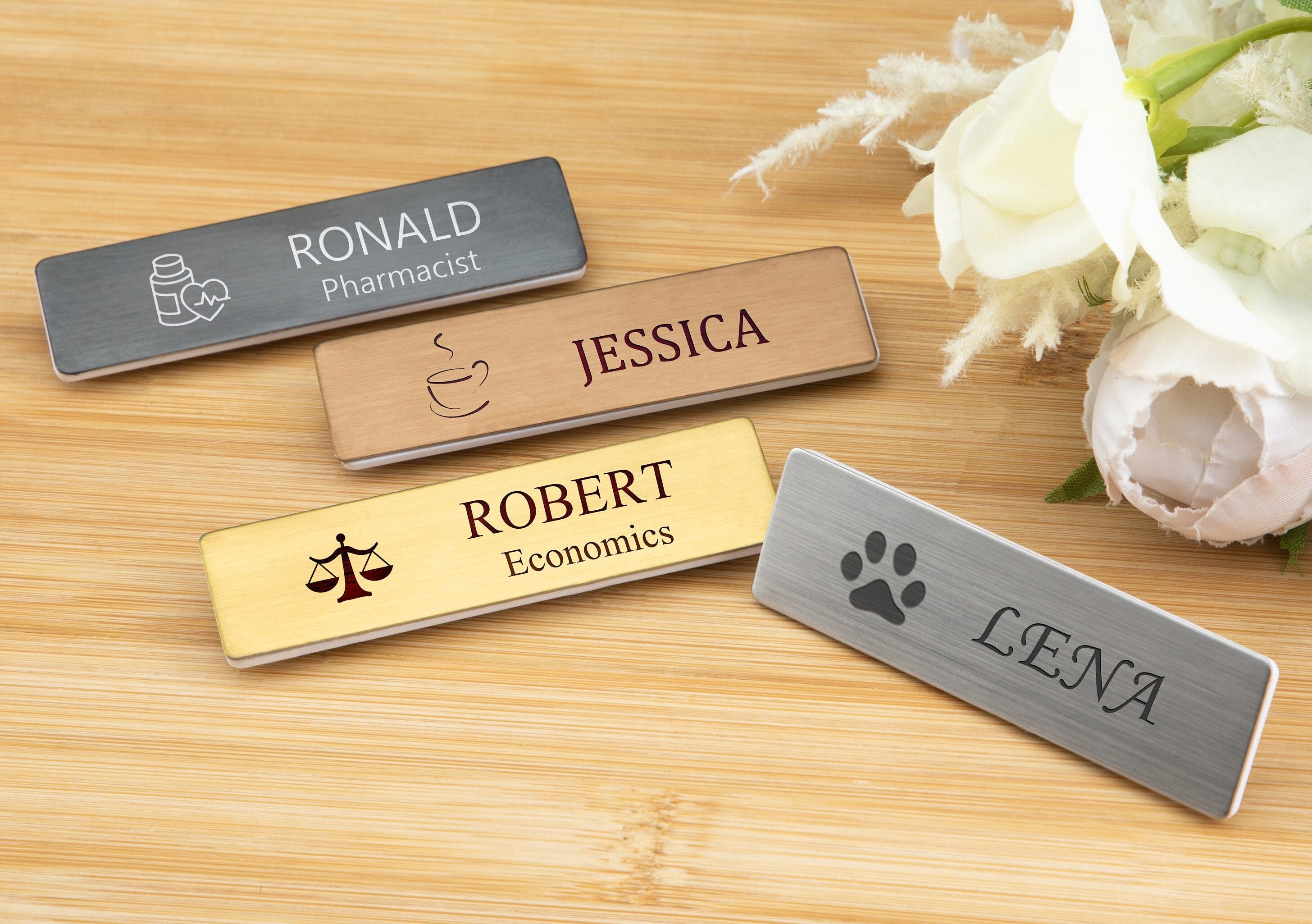Custom Name Tag With Industry Logopersonalized Name - Etsy