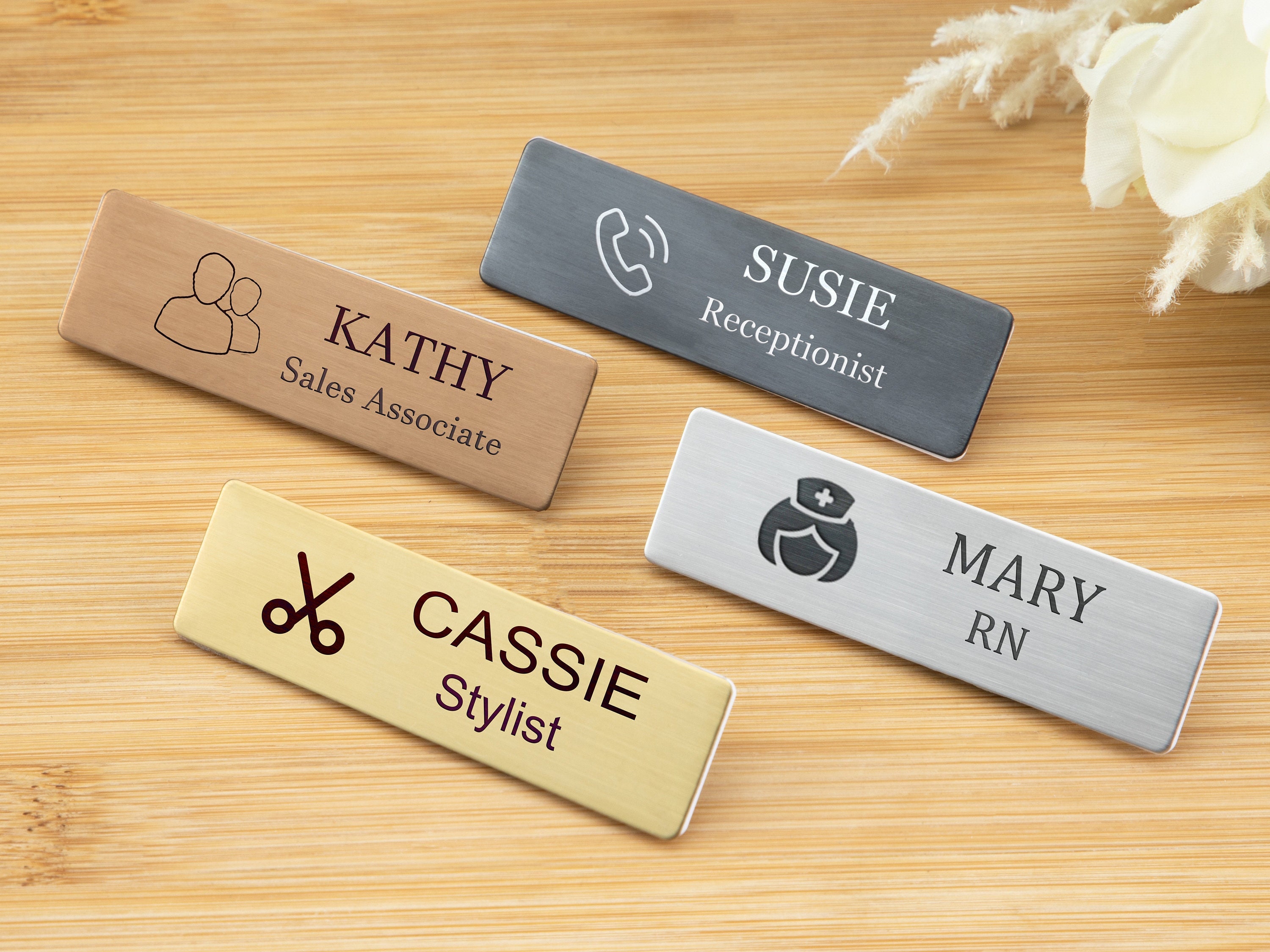 Custom Name Tag With Industry Logopersonalized Name - Etsy
