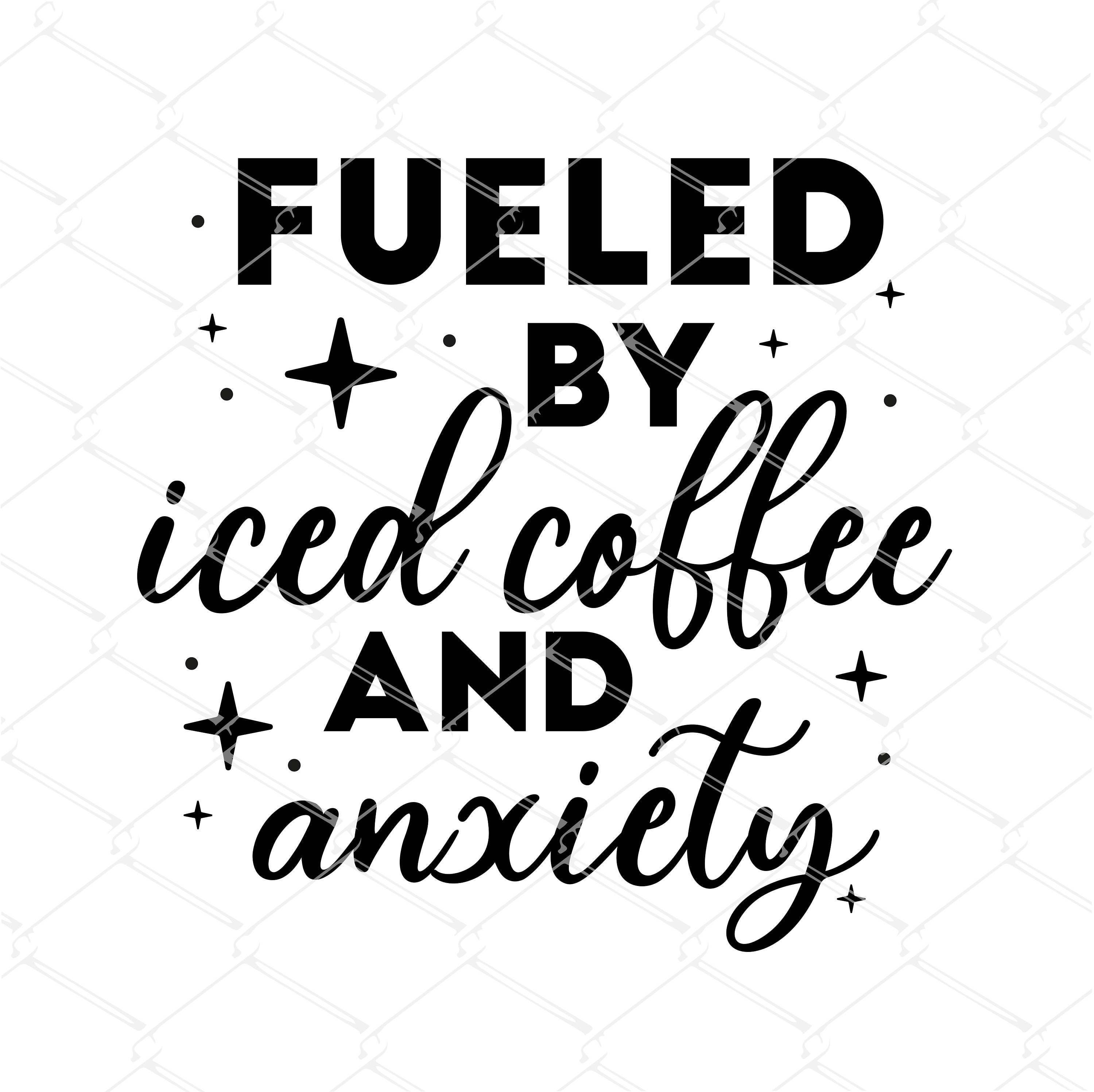 Iced Coffee and Anxiety SVG, Funny Trendy Design (digital Files) - Etsy