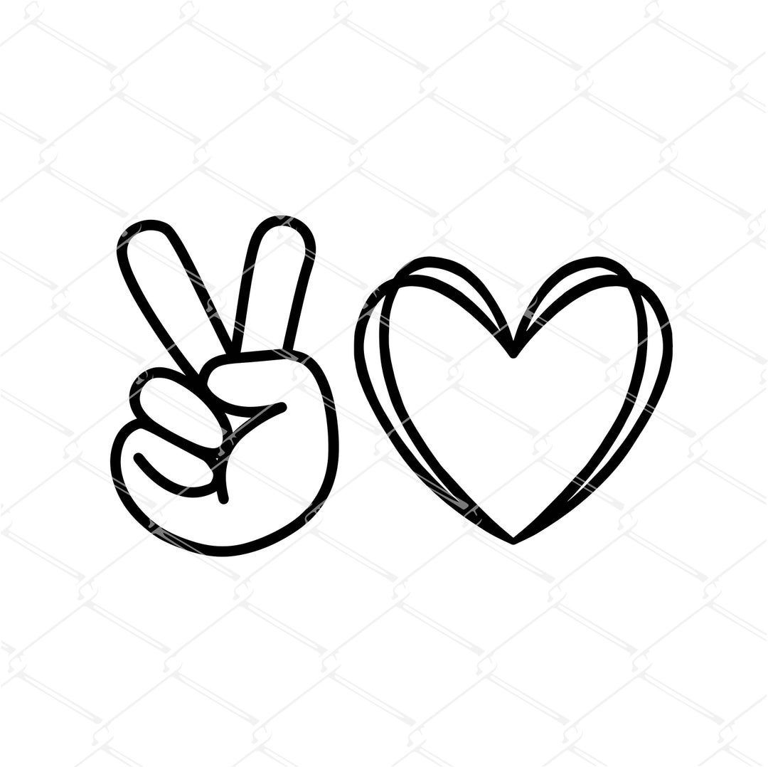 Peace and Love SVG, Instant Digital Download - Svg, Png, Dxf, Peace ...