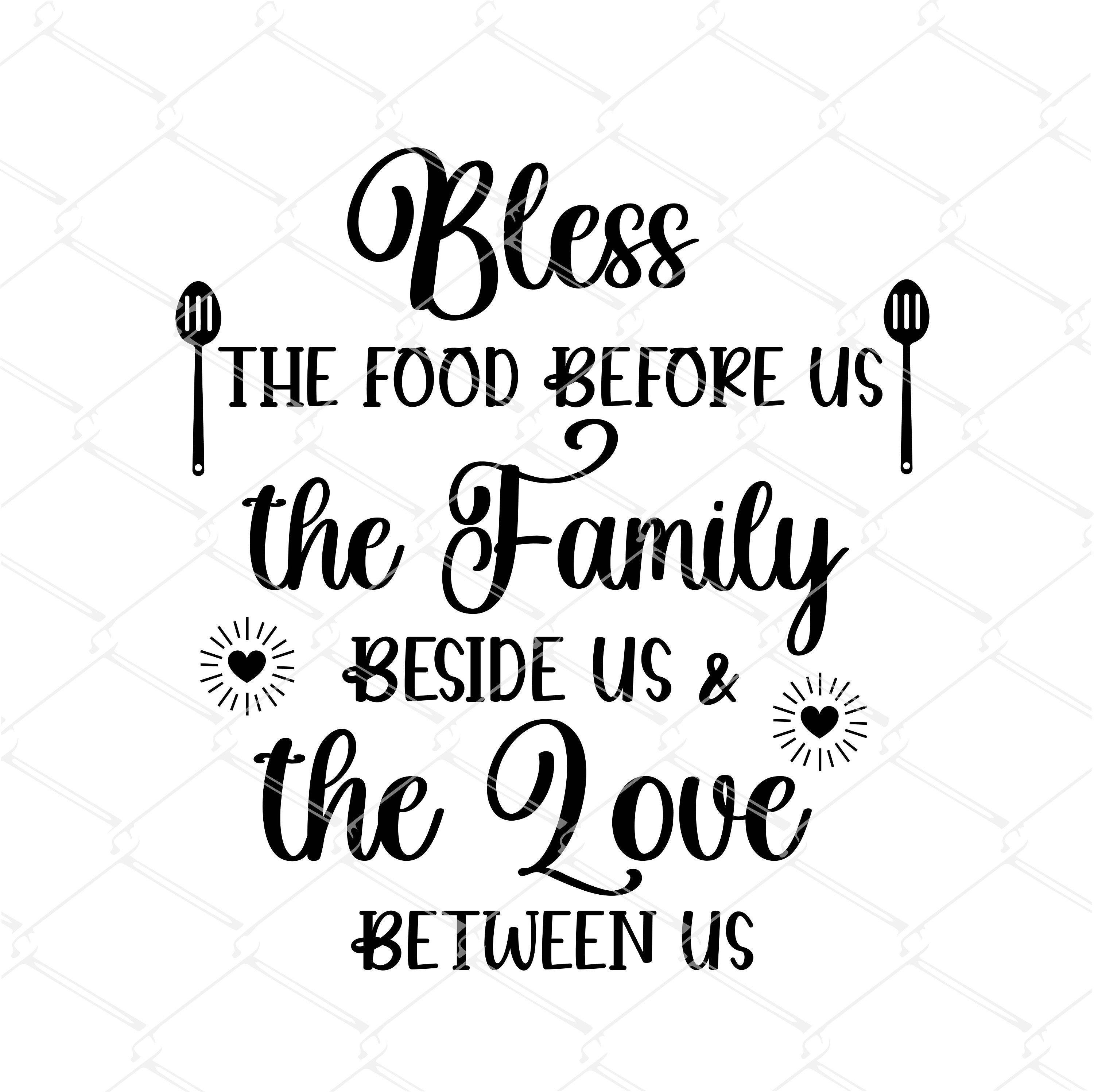 Bless the Food SVG, Kitchen Quotes Svg, Dinner Blessing Svg, Thankful ...