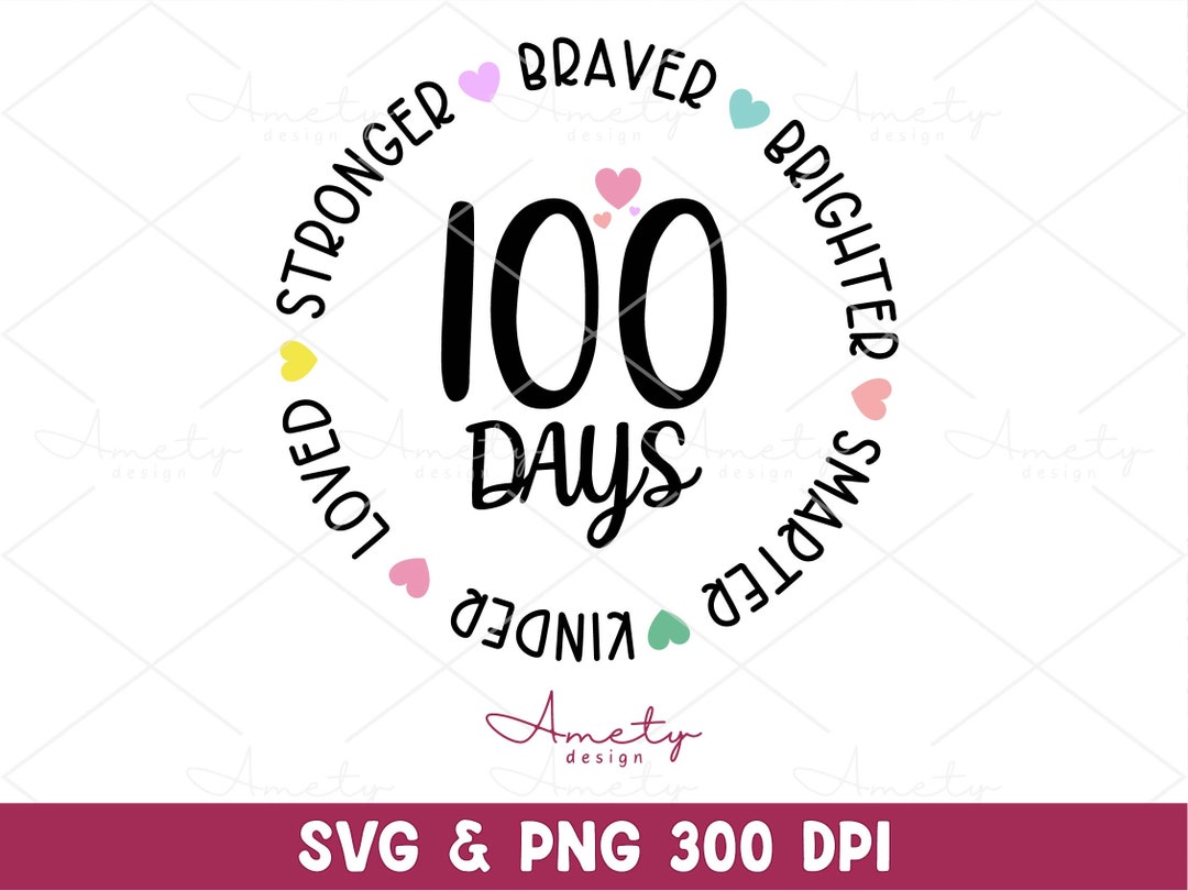 100 Days Smarter SVG PNG, Teacher Student Shirt (digital File) - Etsy