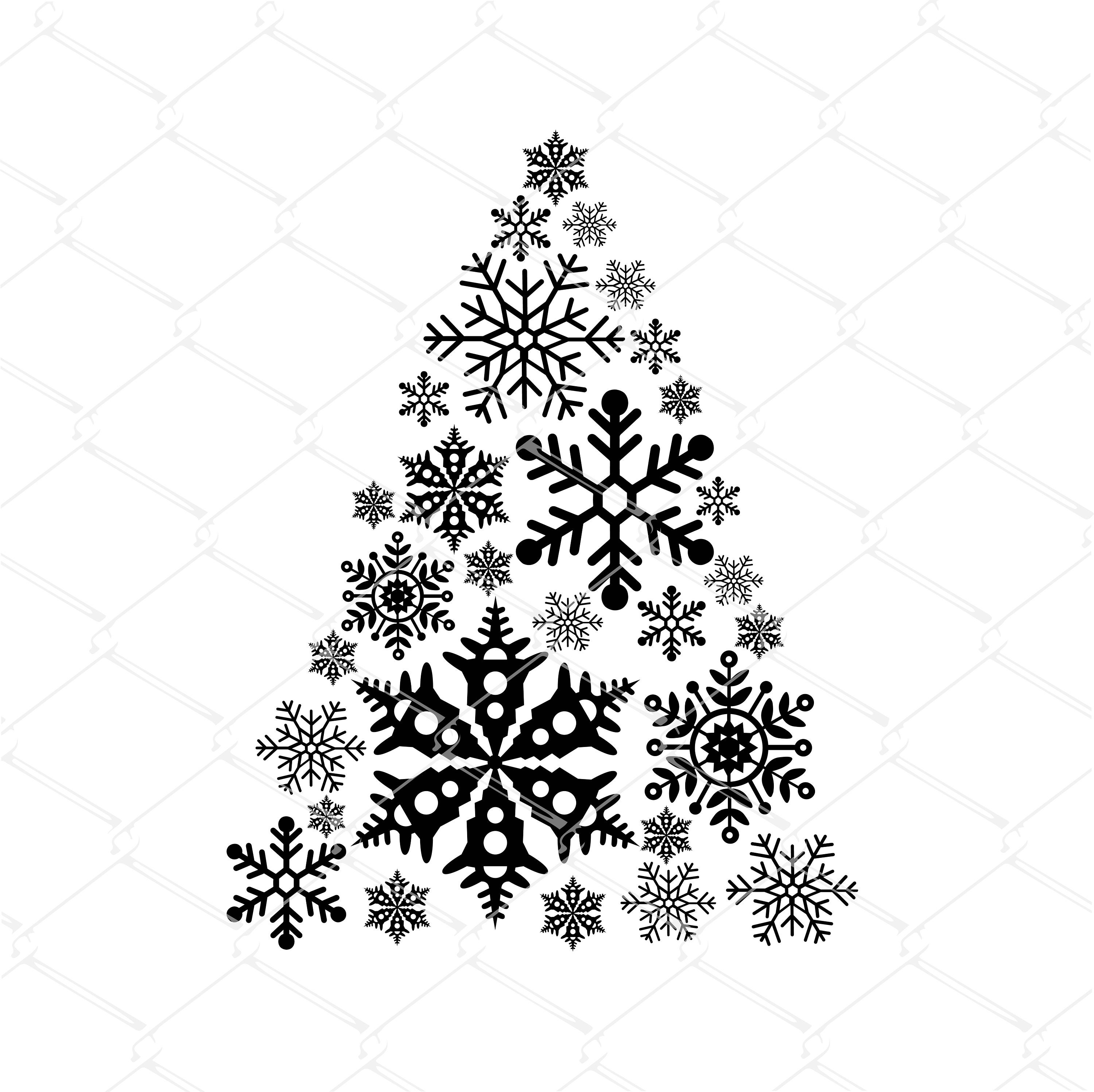 Snowflake Tree SVG PNG Snow Flake Svg Christmas Tree Svg - Etsy