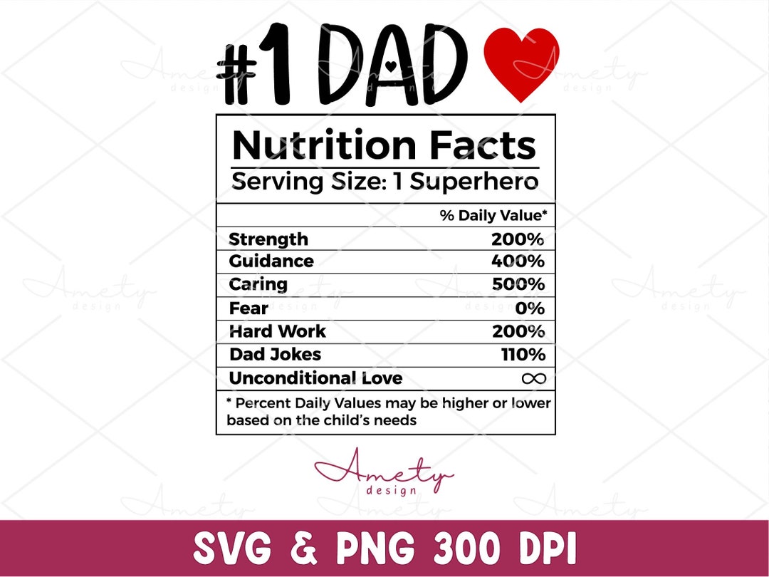 Dad Nutrition Facts SVG PNG, Dad Nutritional Facts Svg Png, Father's ...