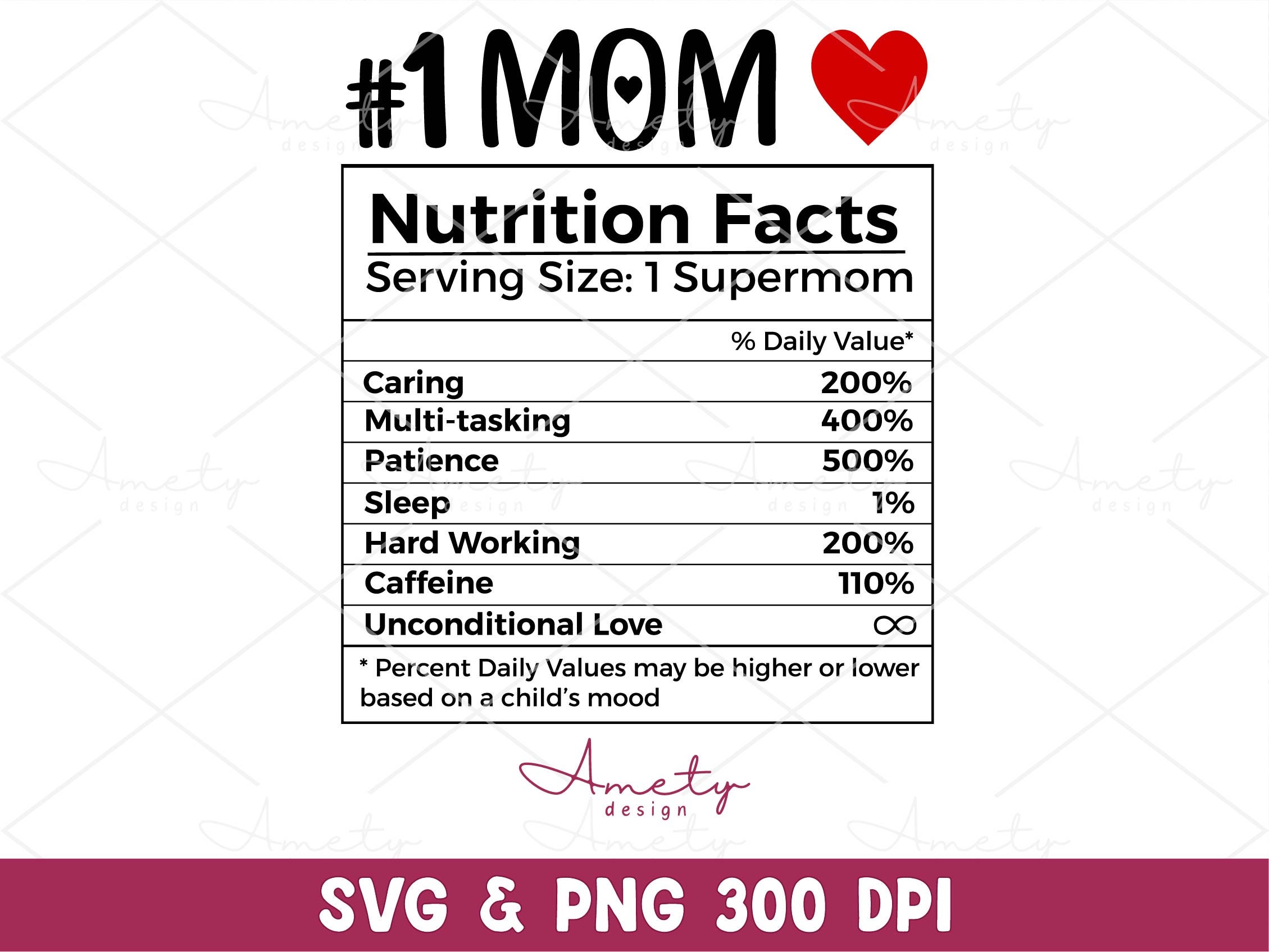 Mom Nutrition Facts SVG PNG, Mother's Day Gift (digital Files) - Etsy