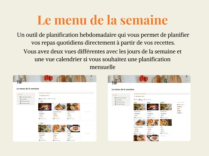 Meal Planner, Le Menu De La Semaine, Planificateur De Repas, Modèle ...