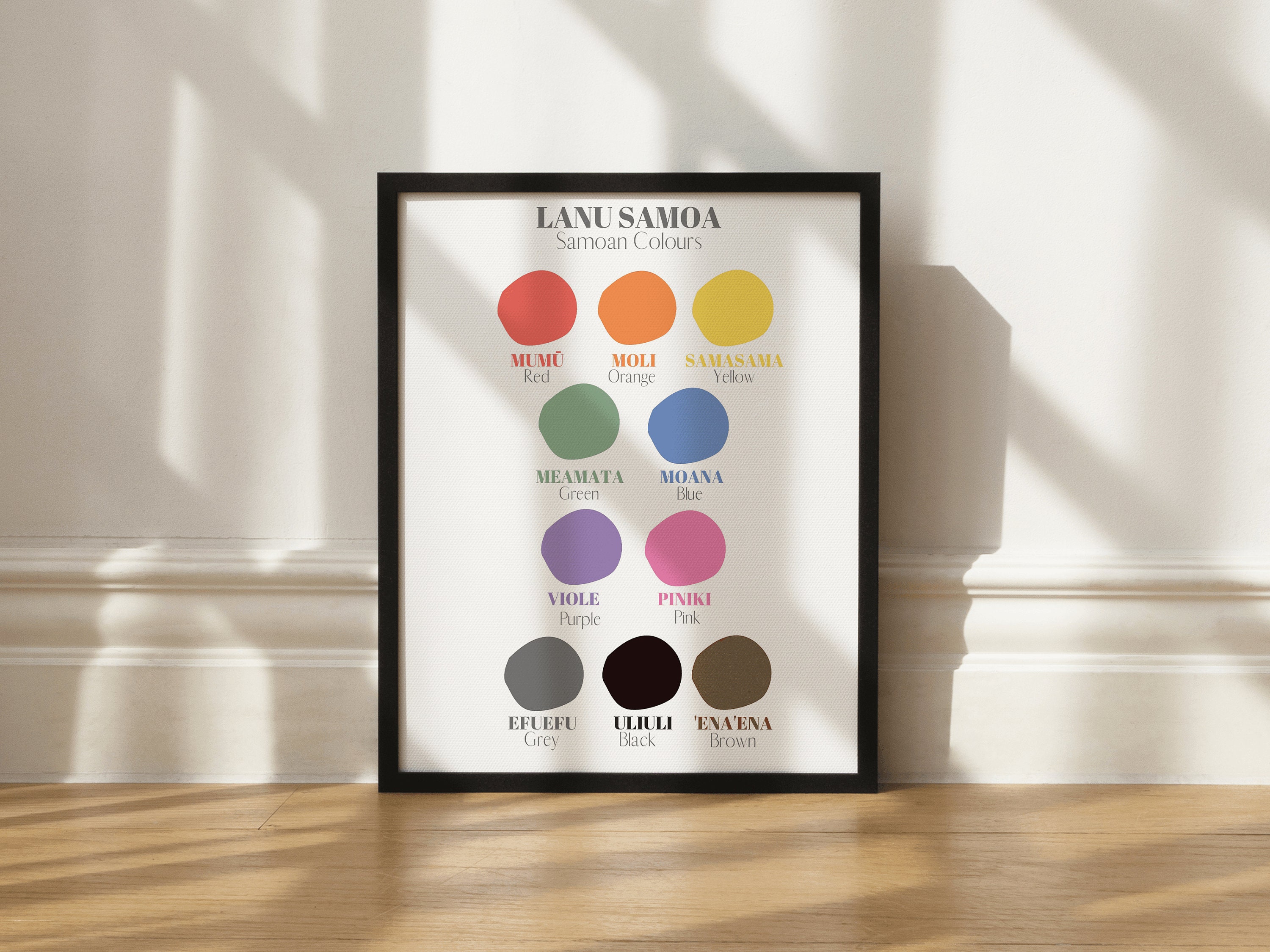 Samoan Colours Poster for Kids. Kids Educational Samoan Language Poster ...