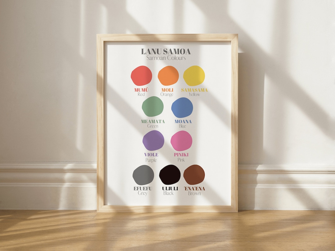 Samoan Colours Poster for Kids. Kids Educational Samoan Language Poster ...