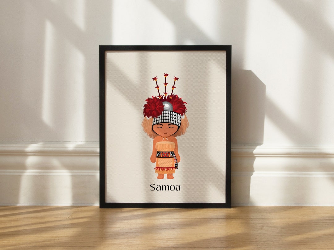 Samoan Tuiga Digital Artwork. Samoan Girl. Samoan Print. Instant ...