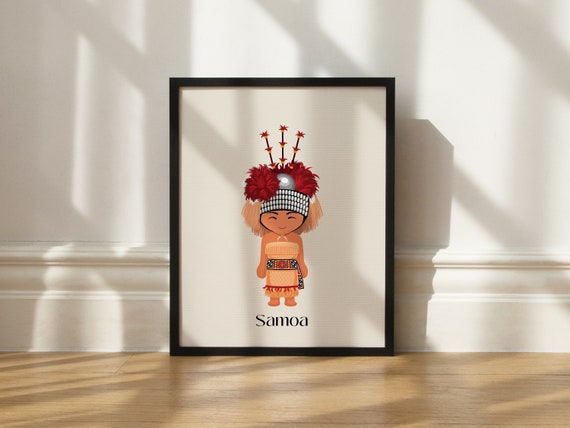 Samoan Tuiga Digital Artwork. Samoan Girl. Samoan Print. - Etsy Australia