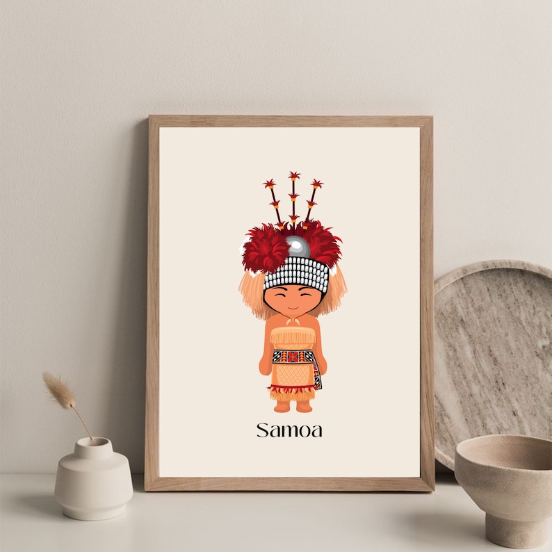 Samoan Tuiga Digital Artwork. Samoan Girl. Samoan Print. - Etsy New Zealand