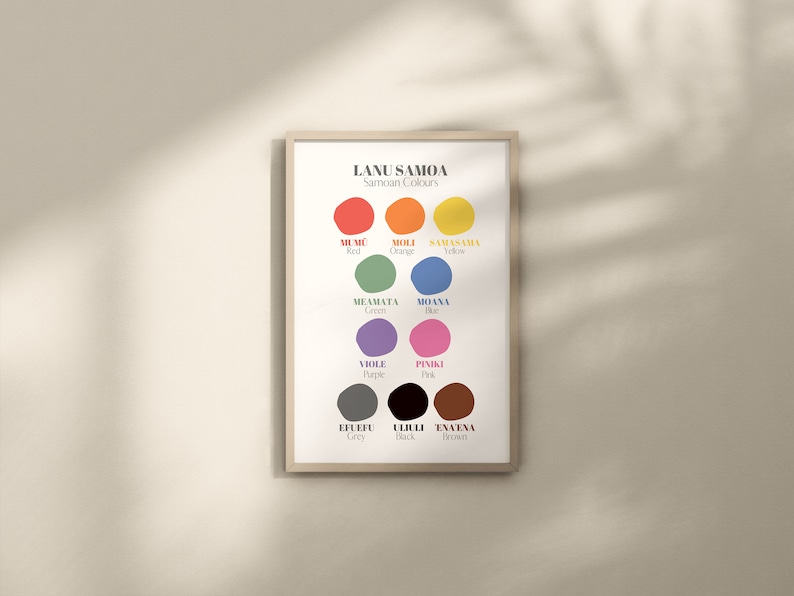 Samoan Colours Poster for Kids. Kids Educational Samoan Language Poster ...