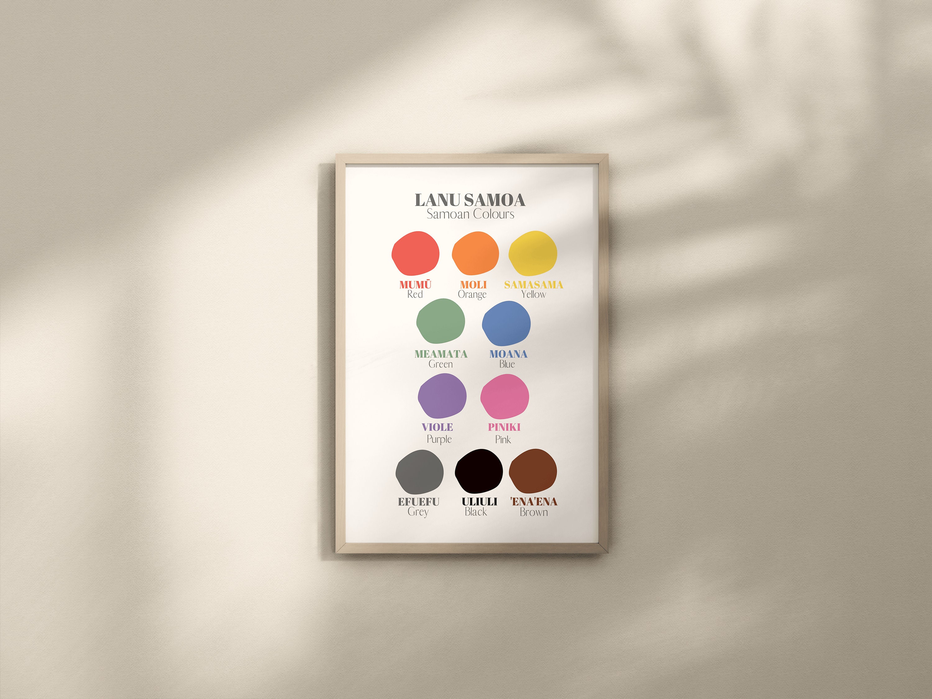 Samoan Colours Poster for Kids. Kids Educational Samoan Language Poster ...