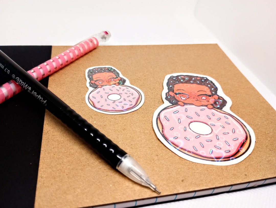 Chibi Eating Donut Stickers; Normal and Mini - Etsy