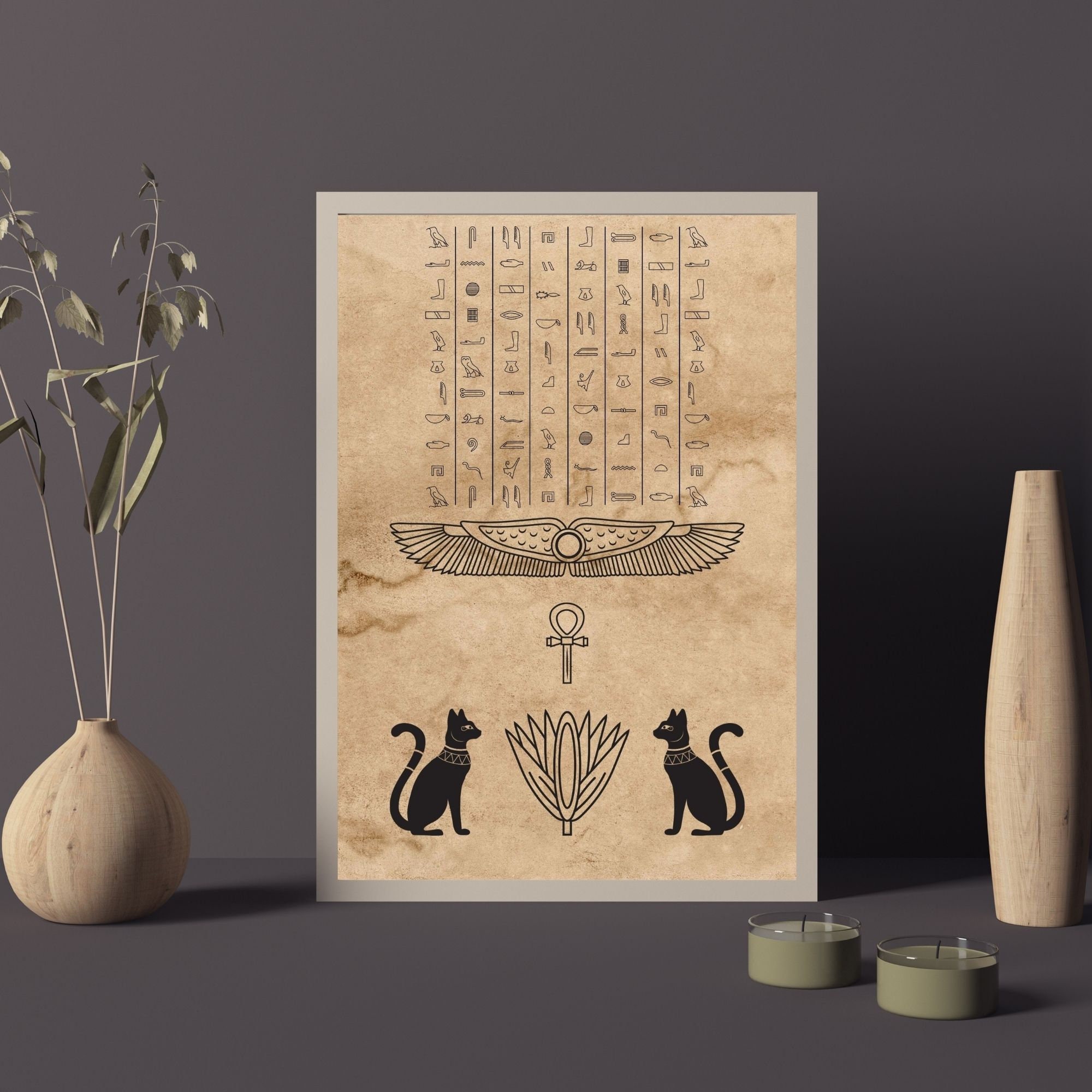 Egyptian Blessings: Parchment-inspired Printable Wall Art for Luck and ...