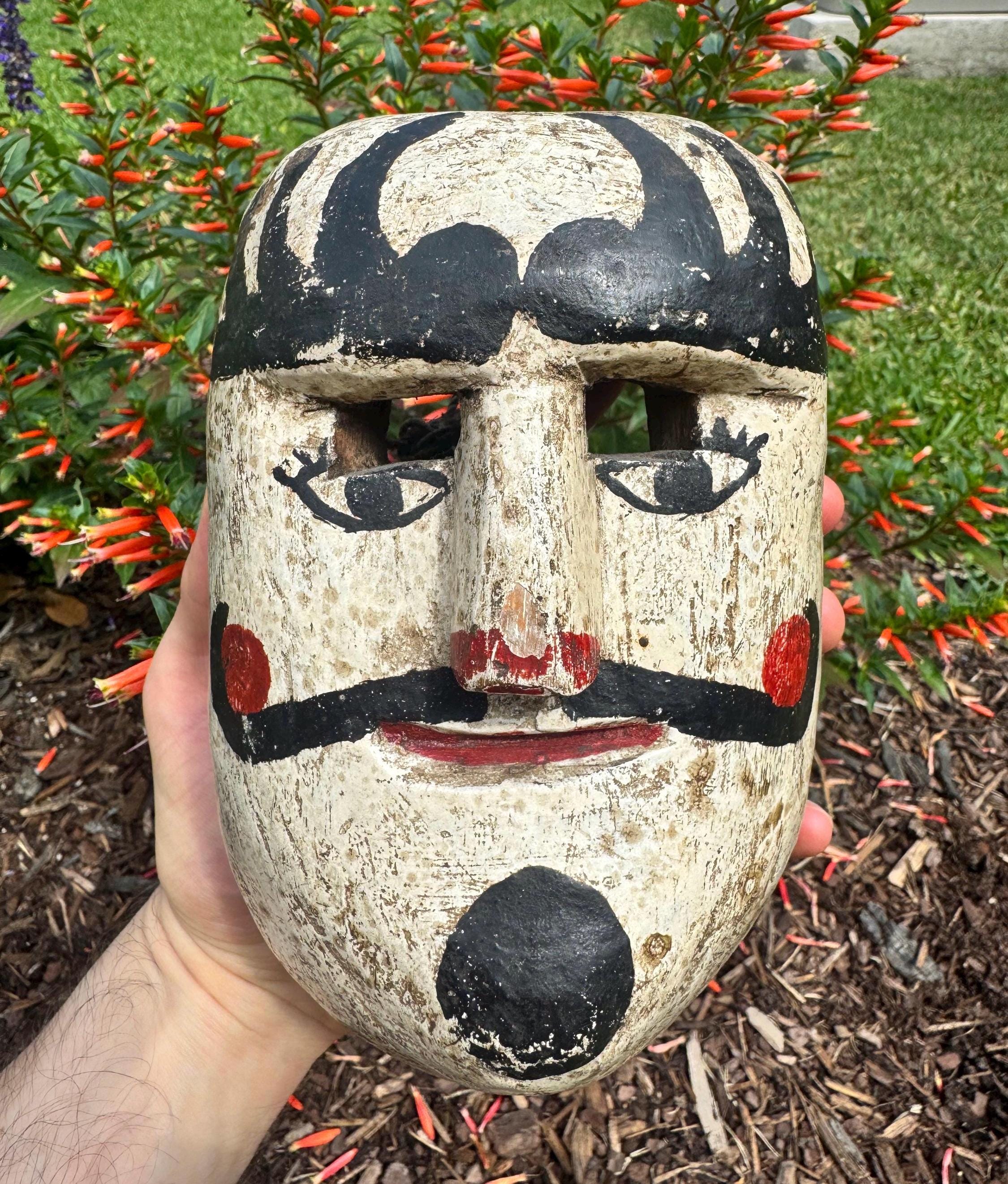 Vintage Wooden Guatemala Dance Mask Hand Carved - Etsy
