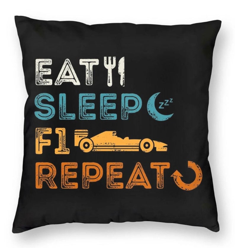 Formula 1 Eat Sleep F1 Repeat Cushion Cover for Race Day - Etsy