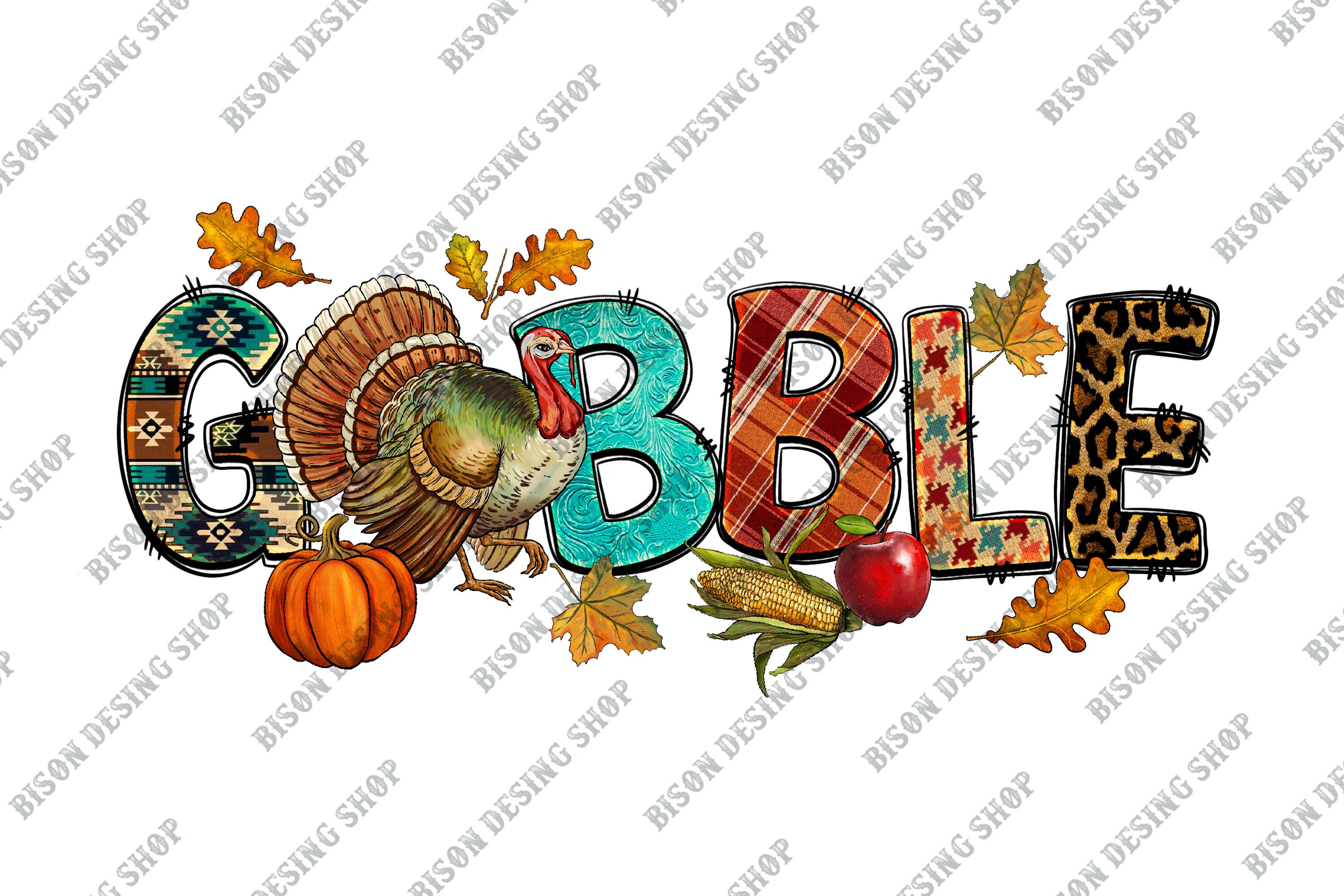 Gobble Turkey Png Sublimation Design Thanksgiving Clipart - Etsy