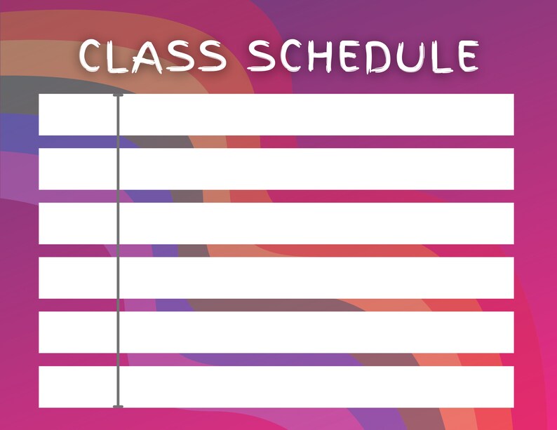 Printable Classroom Schedule Pink Rainbow 11in X 8.5in - Etsy