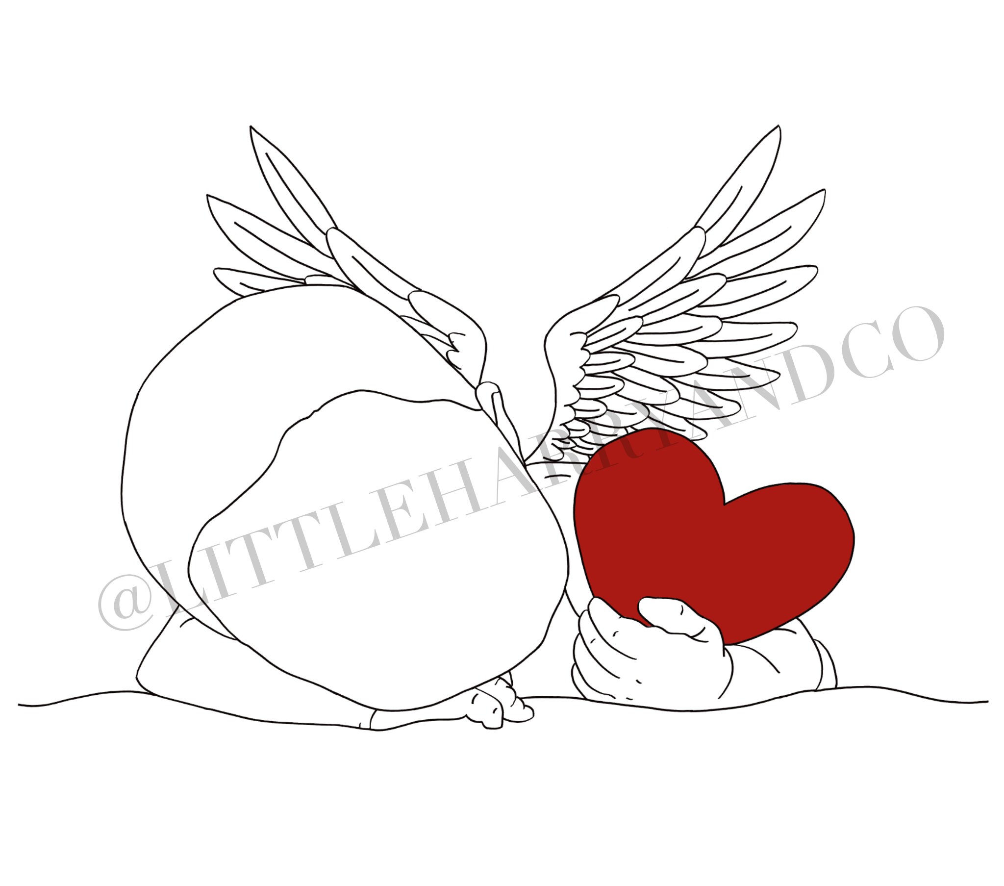 Angel Baby Clipart, PNG, Sublimation, Line Drawing, Still Birth, Baby ...