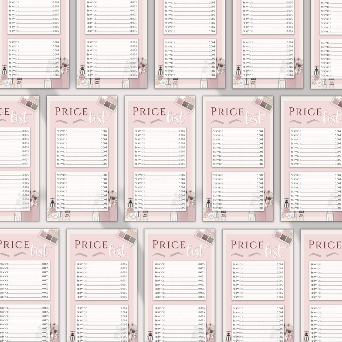 Price List Template DIY Editable Pricing Guide Sheet Digital - Etsy