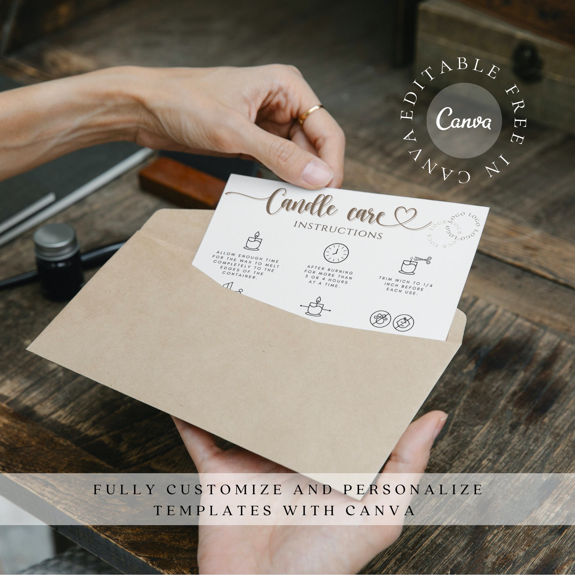 Candle Care Card Template Canva Printable Candle Care Guide - Etsy