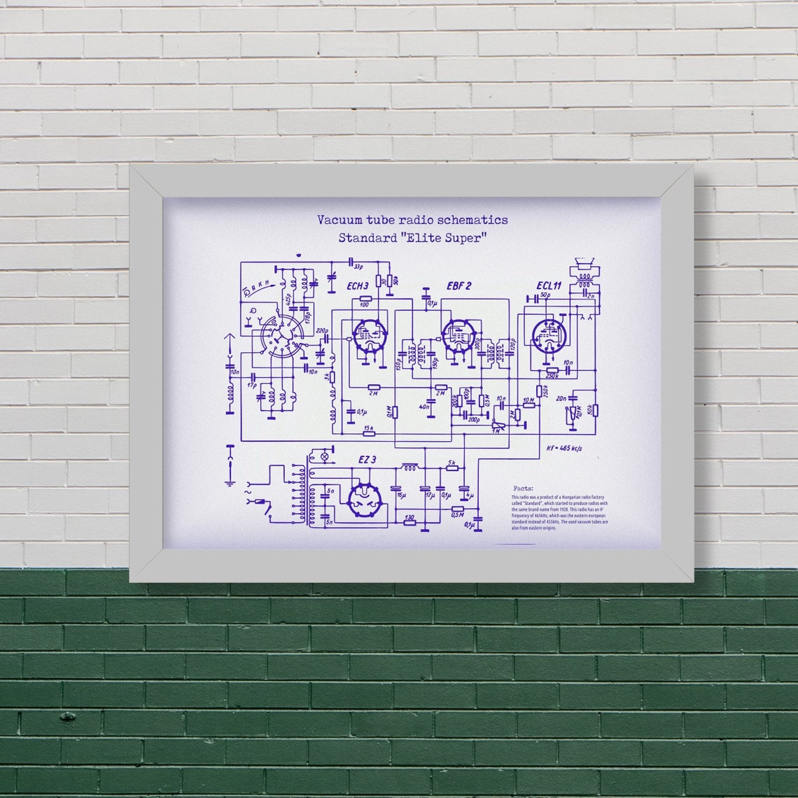 Old Vacuum Tube Radio Schematics Electronics Drawing Wall - Etsy