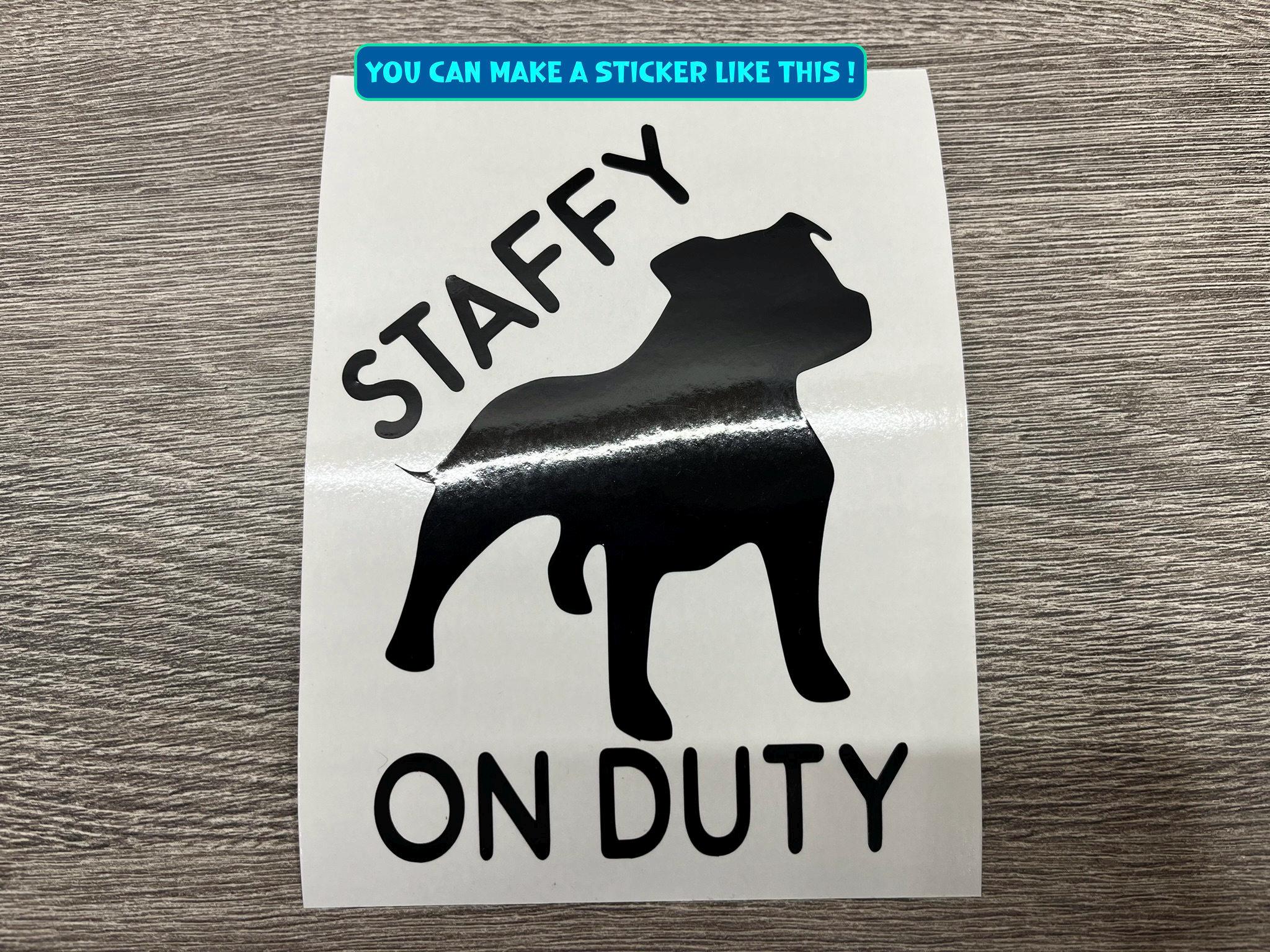 Staffy on Duty - Vector Drawing SVG PNG for Dog Lovers to Create Car ...