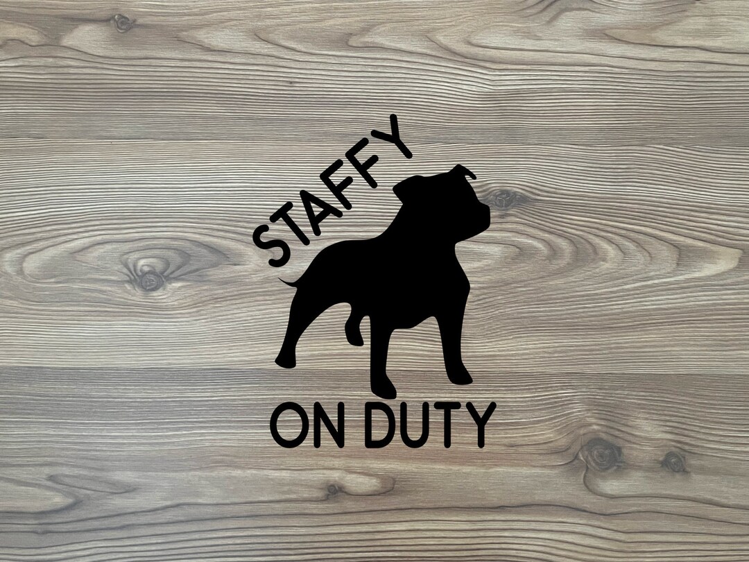 Staffy on Duty - Vector Drawing SVG PNG for Dog Lovers to Create Car ...