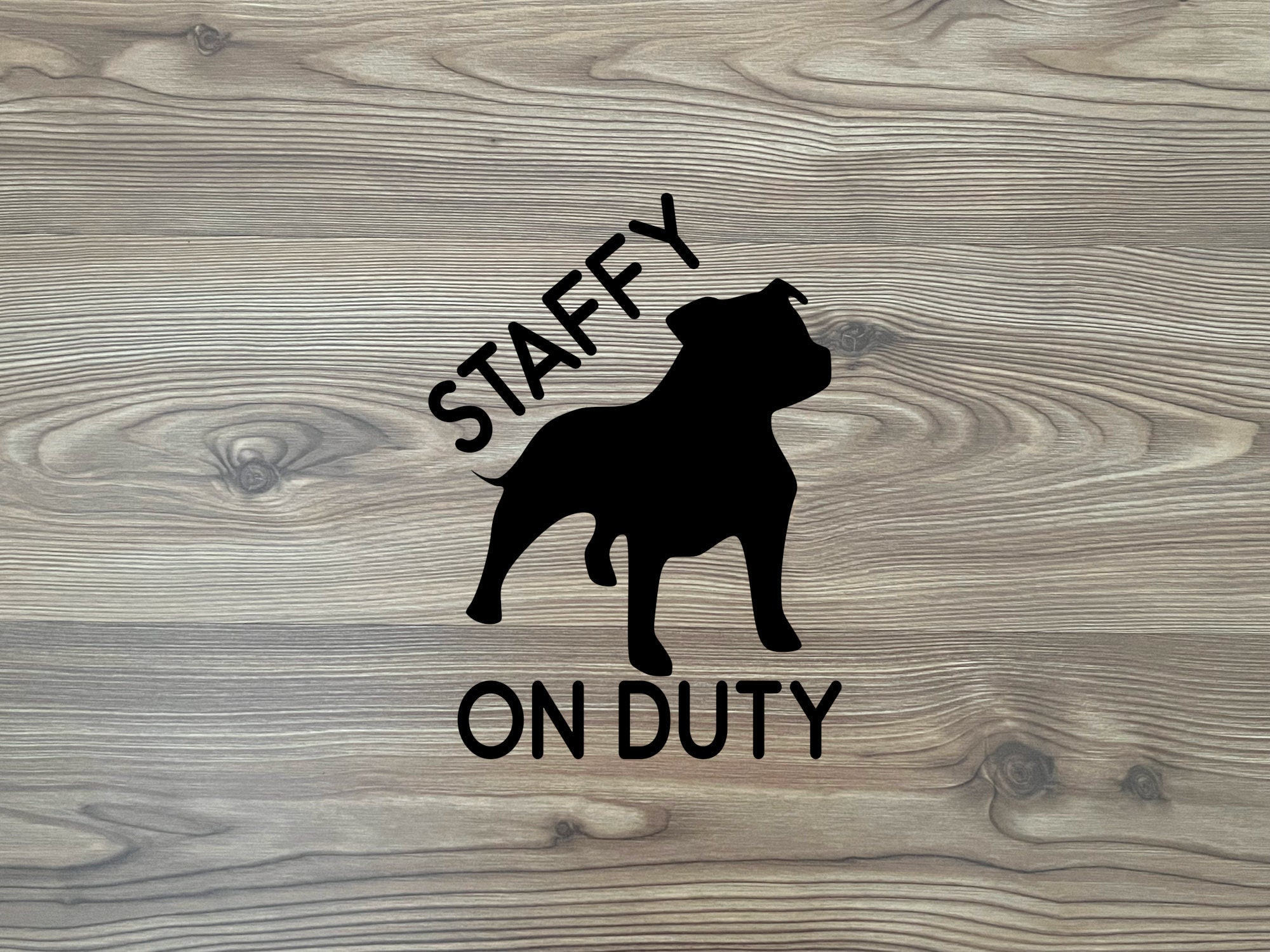 Staffy on Duty Vector Drawing SVG for Dog Lovers to Create Car Stickers ...