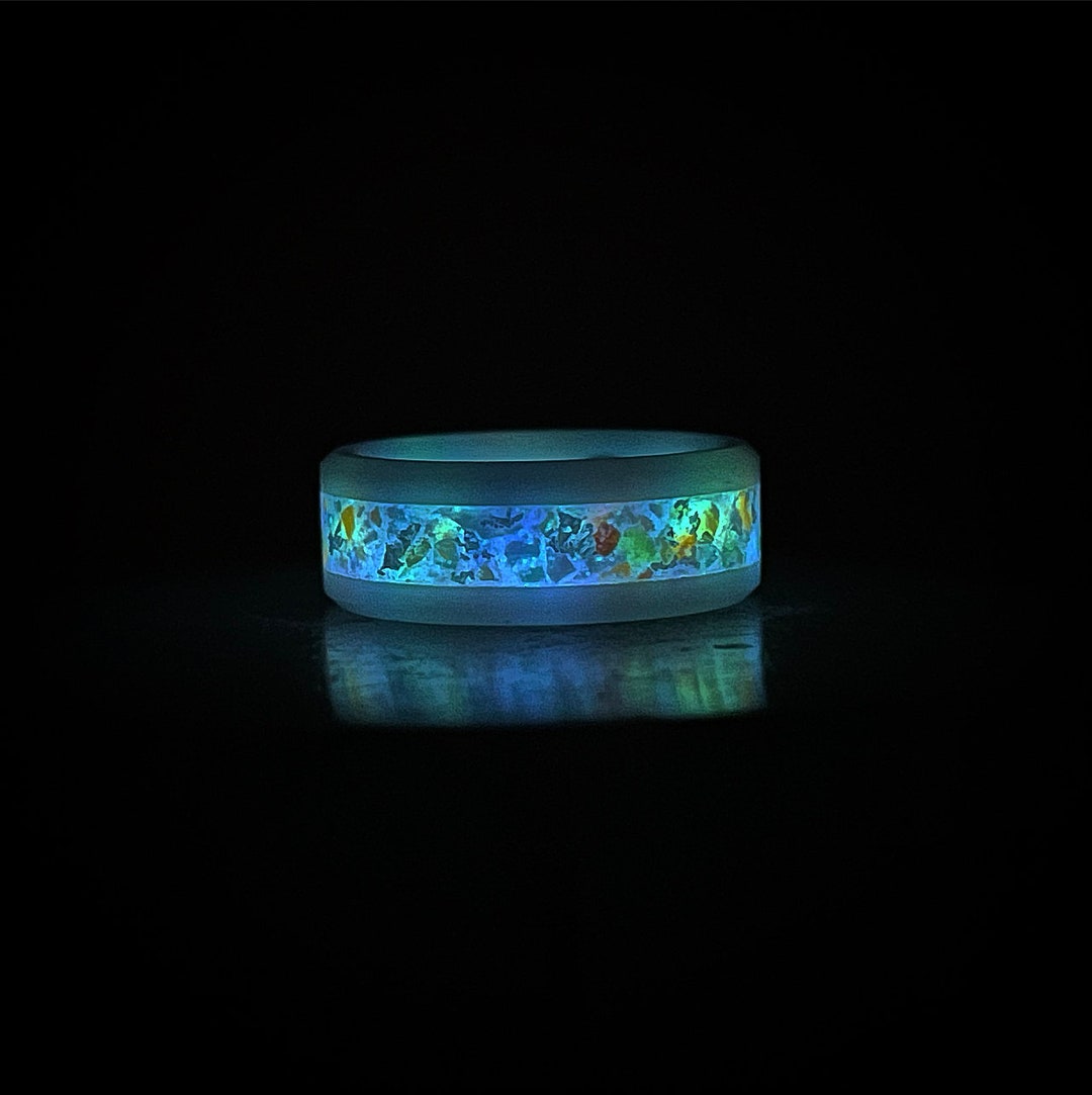 Customizable Marimar Glowing Sea Glass Beach Ring, Sea Glass Jewelry ...