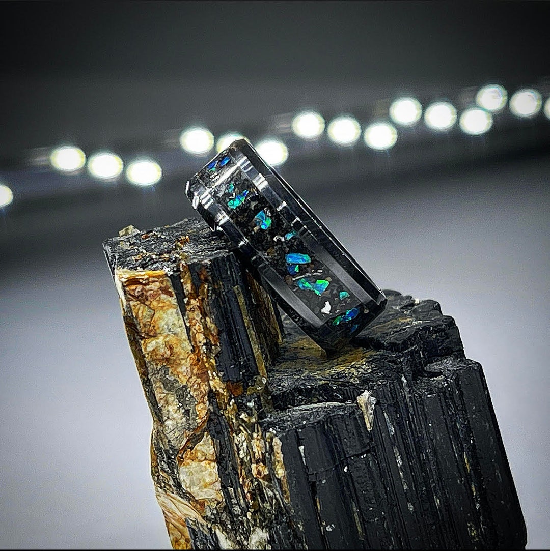 Black Sand (volcanic Ash) Ring, Unique Engagement Band, Volcano Jewelry ...