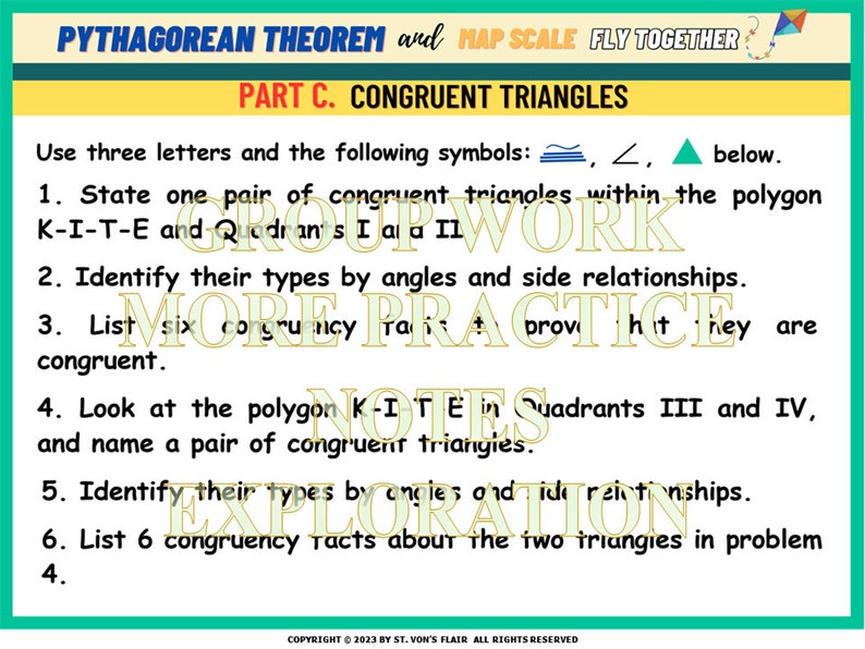 Pythagorean Theorem |map Scale |distance Formula | Geometry Worksheet ...