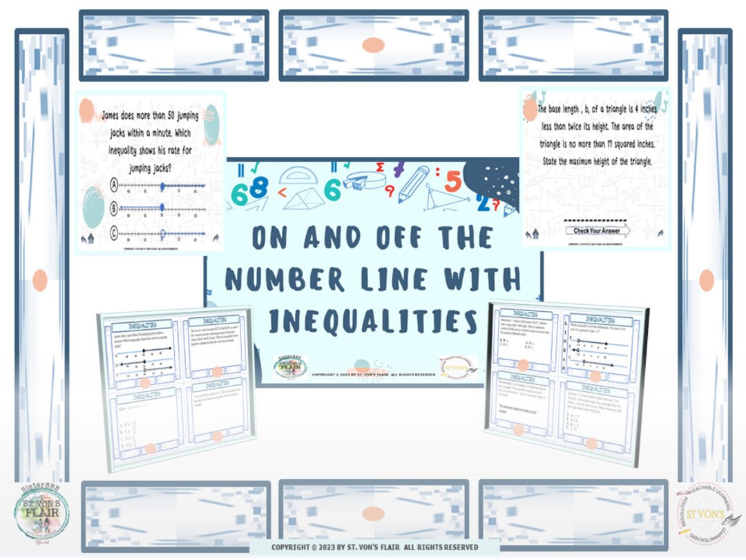 Inequalities on the Number Line: Algebra Problems (PDF) and Interactive ...